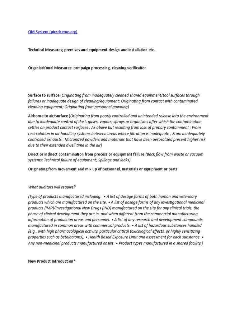 Contamination Control in Manufacturing | PDF | Science & Mathematics