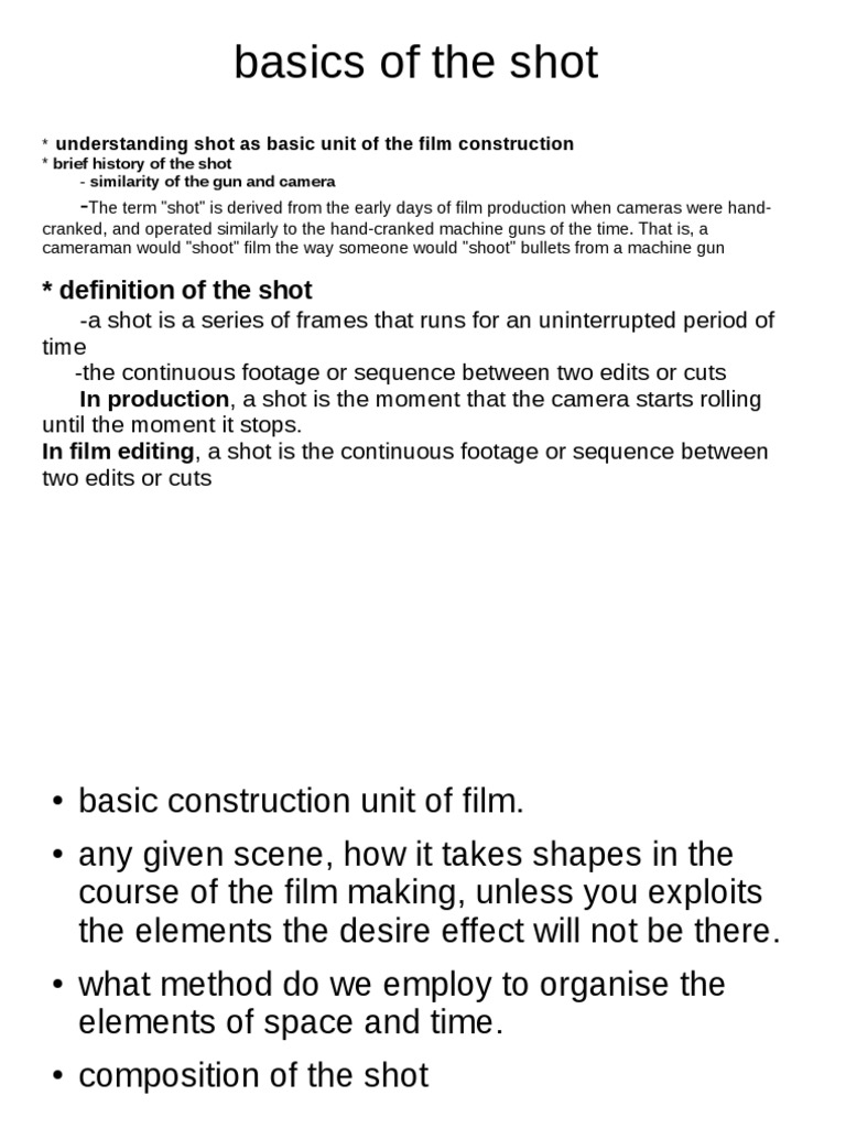 Basics of Shot | PDF