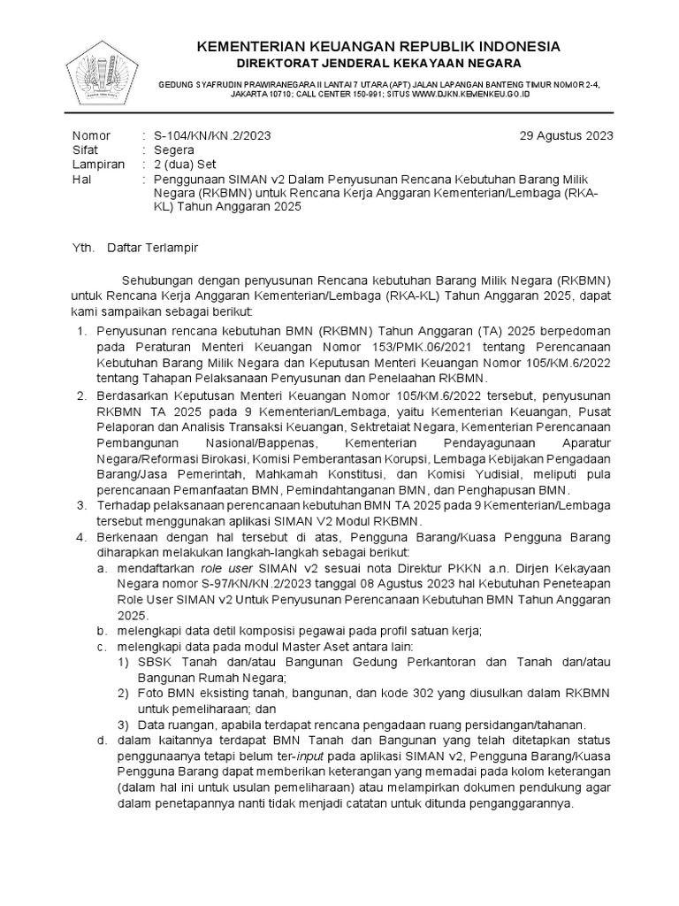 Panduan SIMAN v2 untuk RKBMN 2025 | PDF
