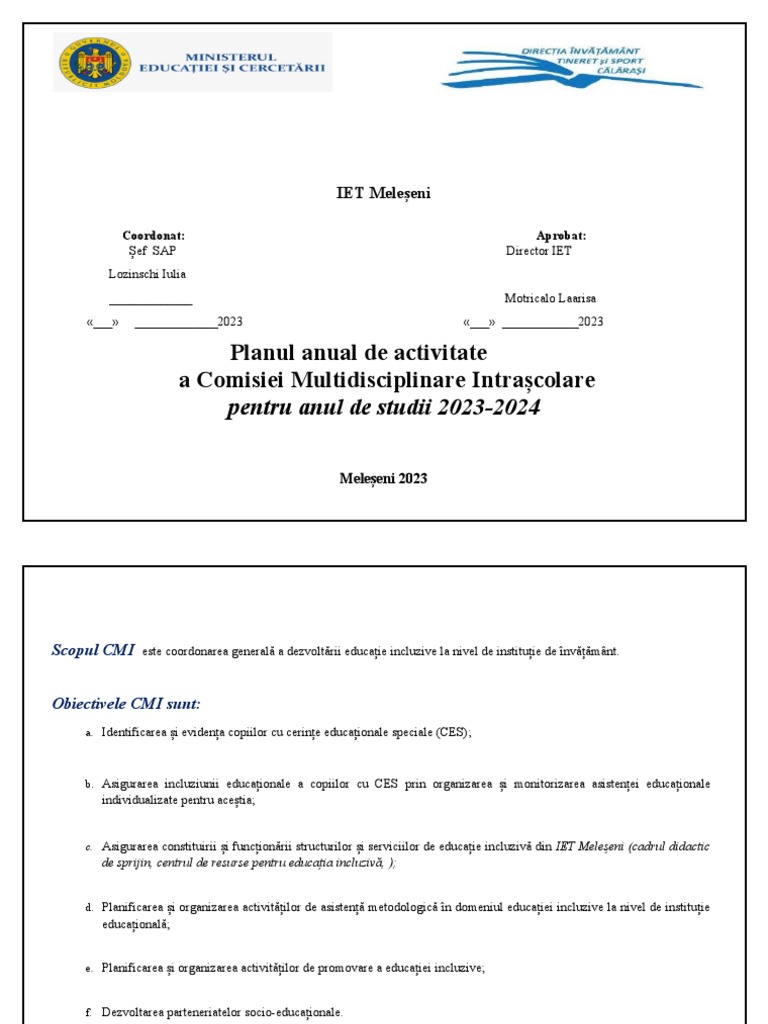 Plan Model Cmi | PDF