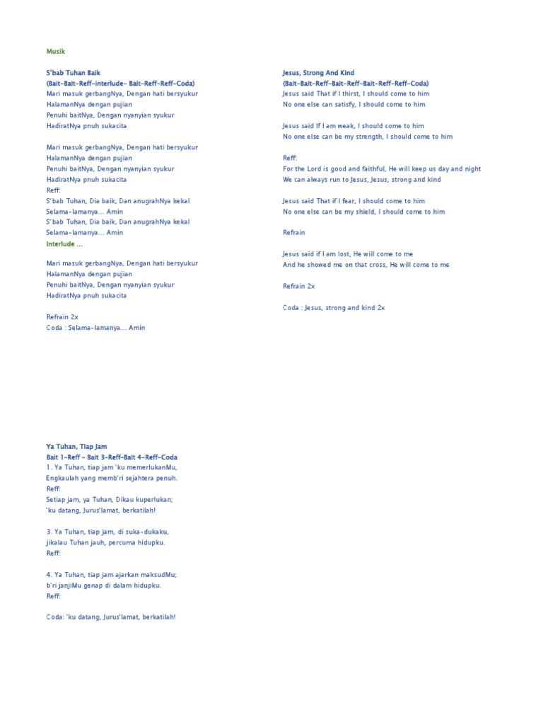 Alur Reset - Lagu | PDF