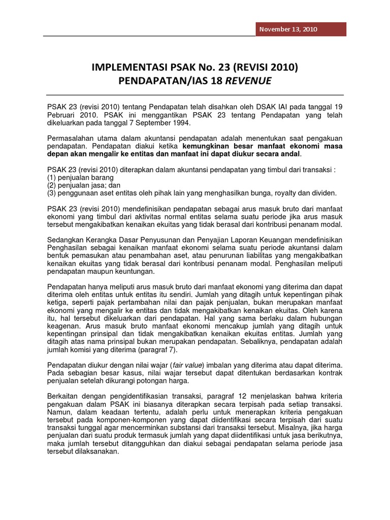 PSAK 23 Pendapatan | PDF