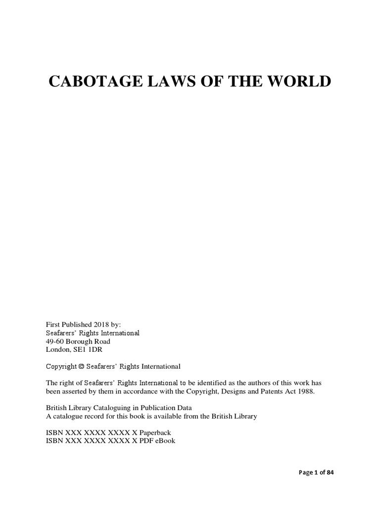 0 - Cabotage LAWS of The Warold | PDF | Ships | European Union