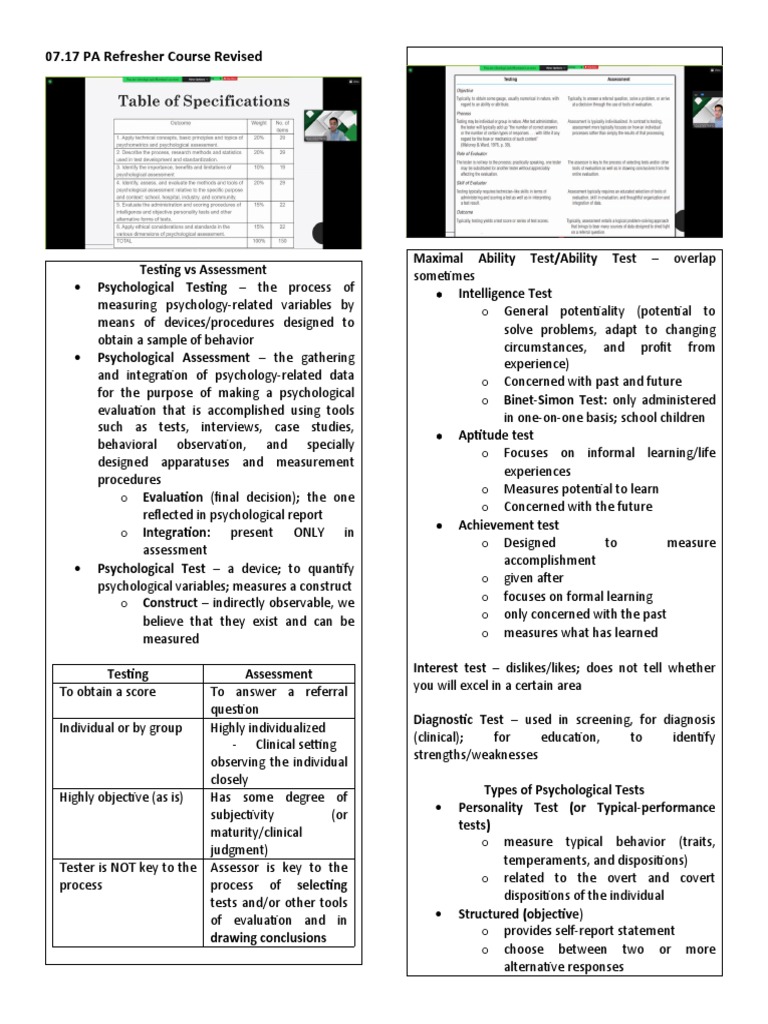 07.17 PA Refresher Course Notes-Revised | PDF | Validity (Statistics ...