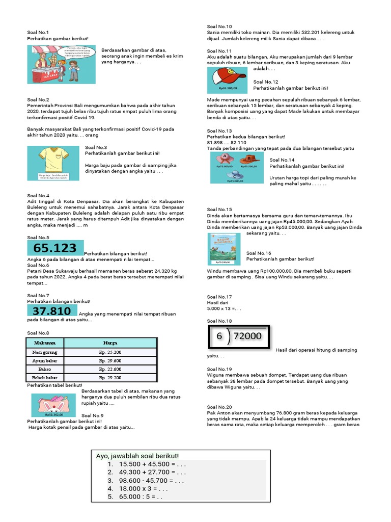 Soal KELAS 5 BILANGAN CACAH | PDF