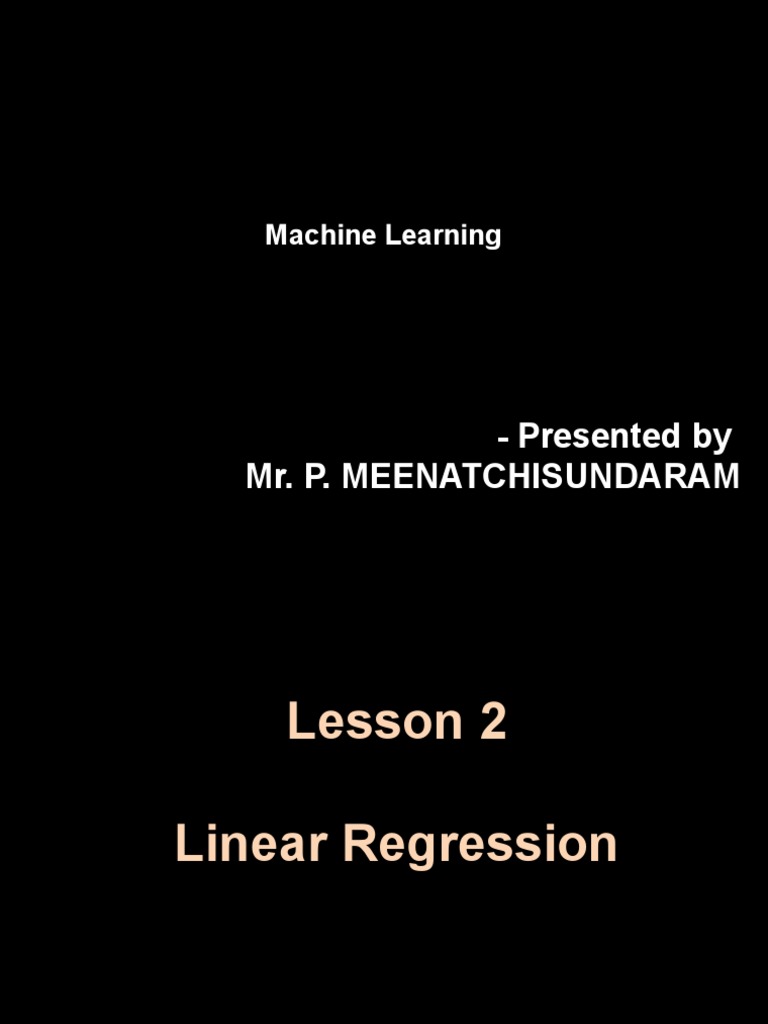 ML - Linear Regression | PDF | Regression Analysis | Linear Regression