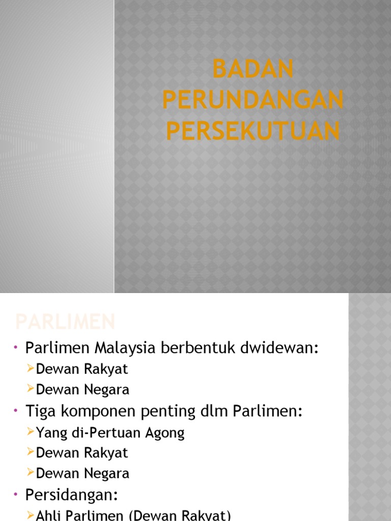 Badan Perundangan Persekutuan | PDF Badan Perundangan Persekutuan | PDF