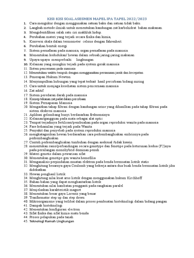 Ringkasan Materi AM IPA 2023 | PDF