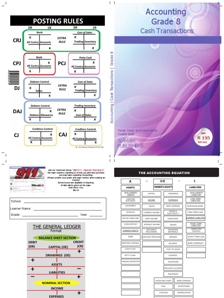Textbook Grade 8 Accounting CASH - REVISED | PDF | Debits And Credits ...