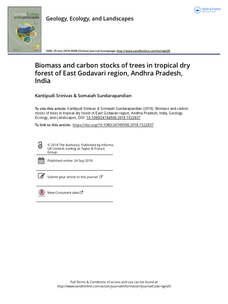 Biomass and Carbon Stocks of Trees in Tropical Dry | Download Free PDF ...