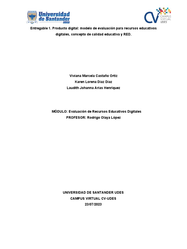 Entregable 1 Producto Digital | PDF | Evaluación | Enseñando