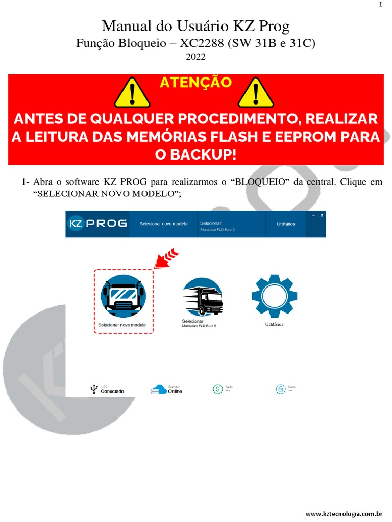 Manual do KZ Prog: Bloqueio de Centrais | PDF | Inicialização ...
