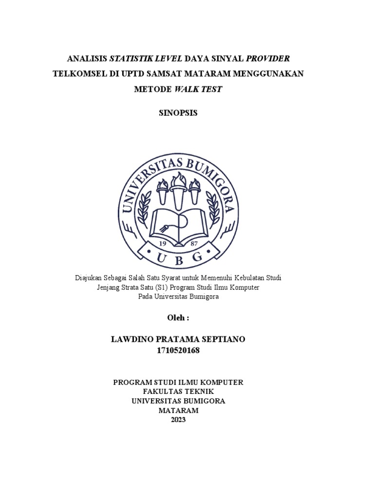 Analisis Statistik Level Daya Sinyal Provider Telkomsel Di Uptd Samsat ...