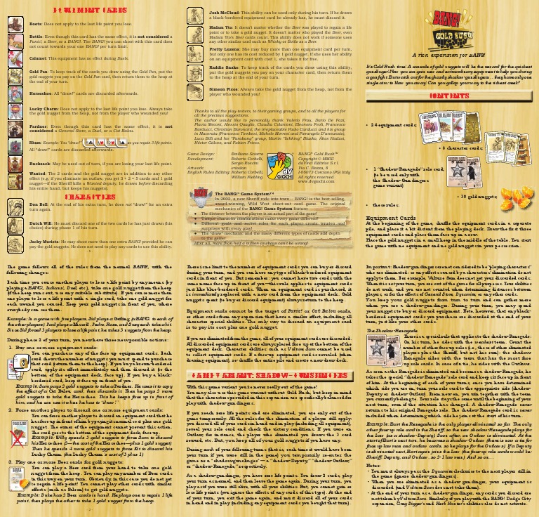 Bang! Gold Rush Rules | PDF | Card Games | Playing Cards