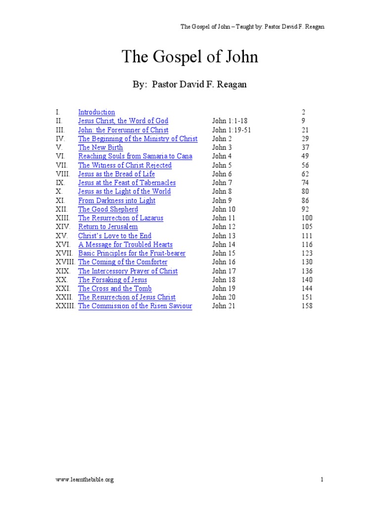 The Gospel Of John PDF John The Apostle Jesus