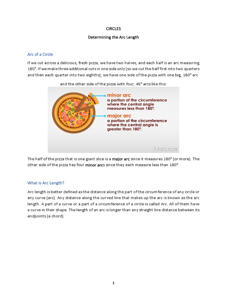 Calculating Arc Lengths in Circles | PDF | Circle | Angle