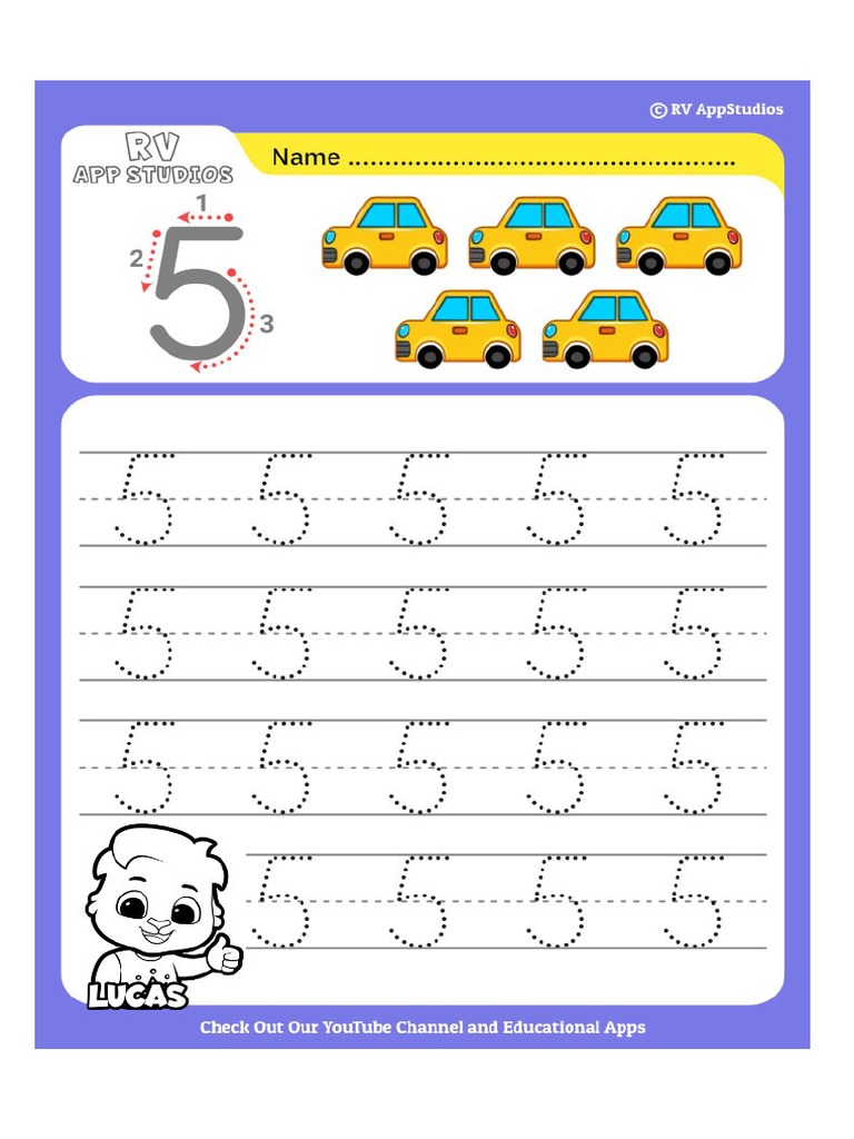 377 Free Printable Worksheets For Kids Number 5 Tracing Worksheets | PDF