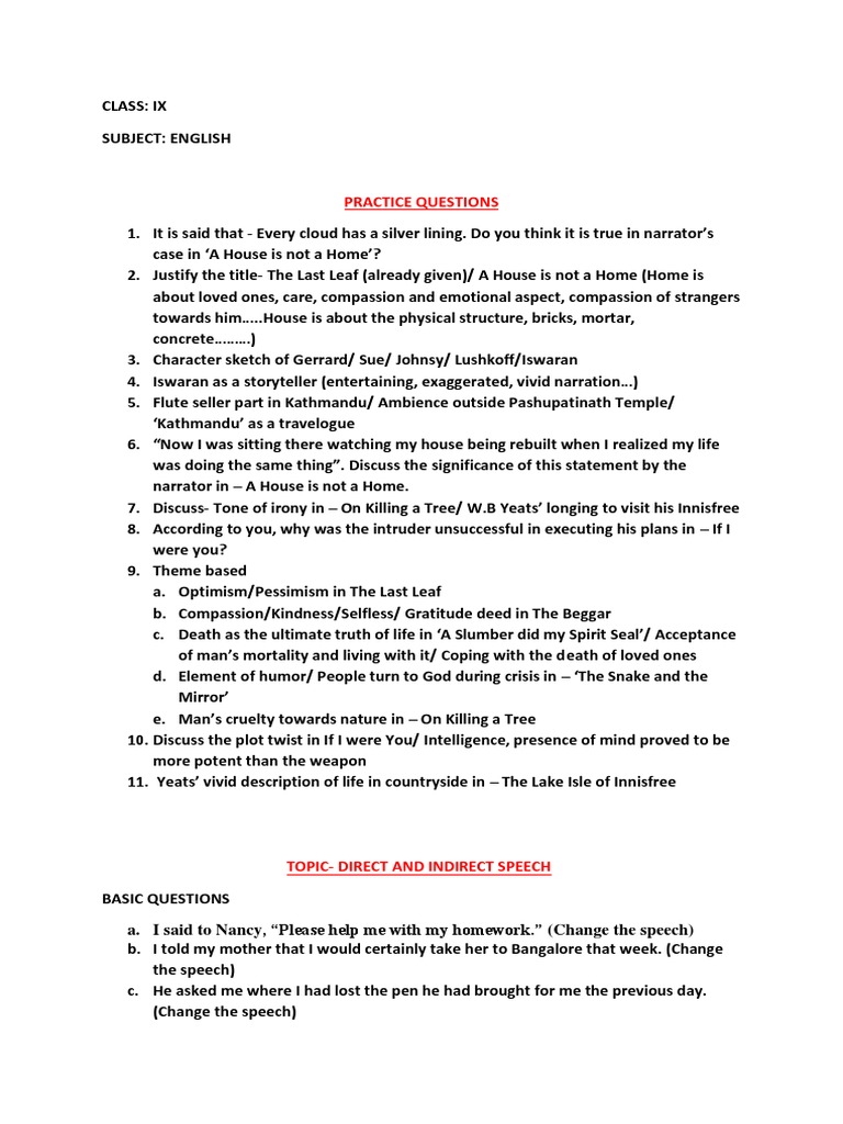 9 - Practice Questions | PDF