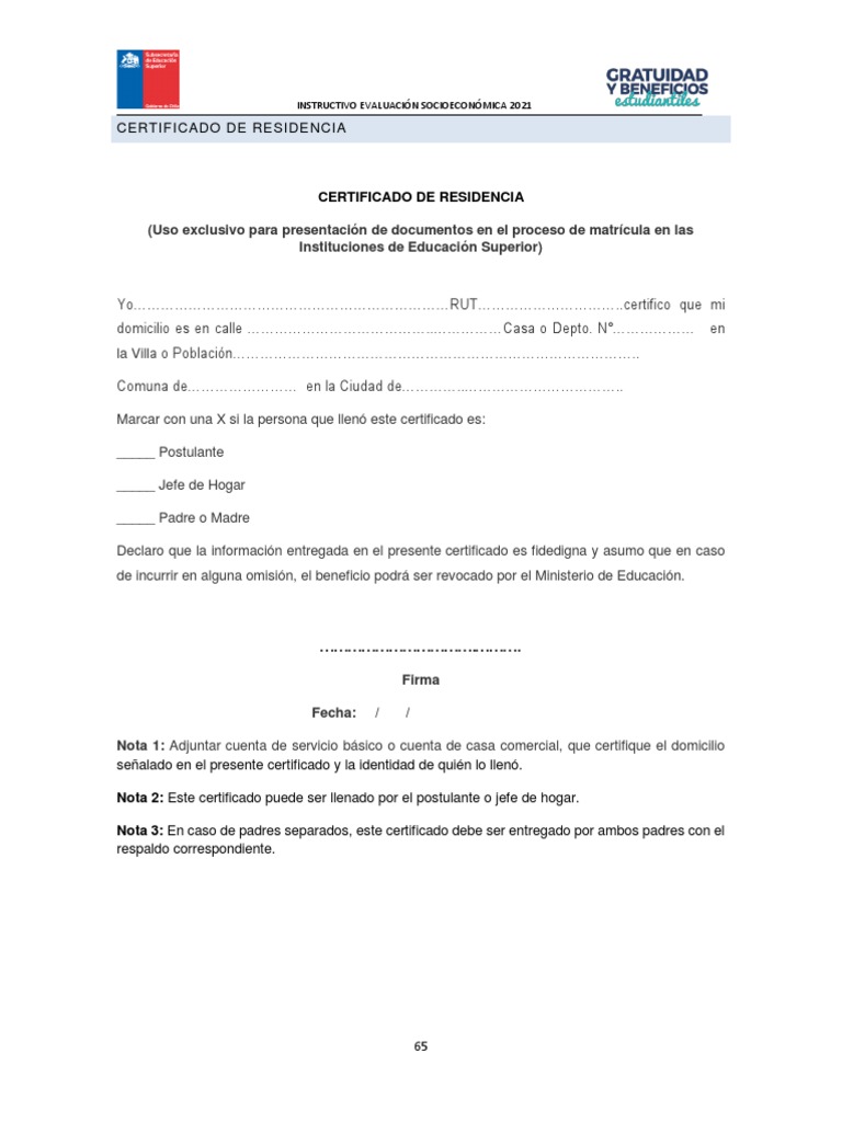 Certificado de Residencia | PDF