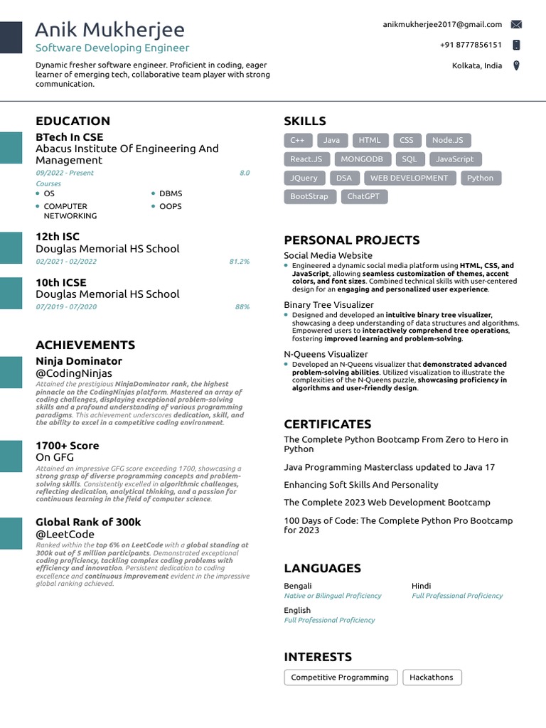 Anik's Resume | PDF | Computer Programming | Java Script