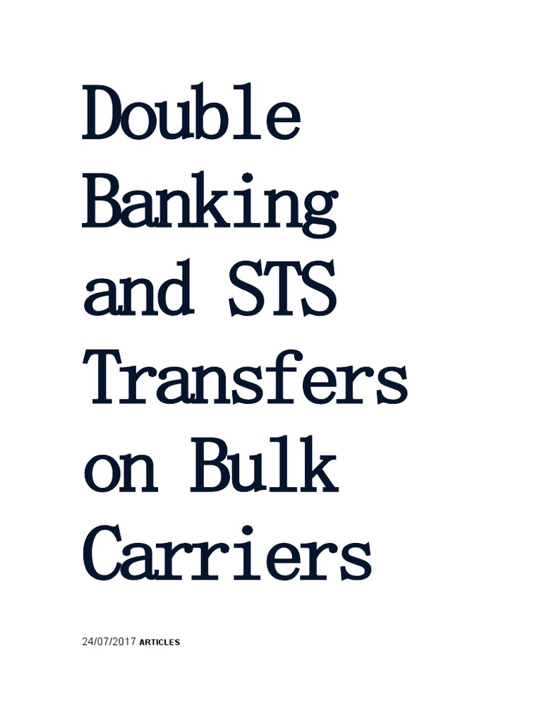 Double Banking and Shii To Ship Transfer | PDF | Bill Of Lading | Cargo
