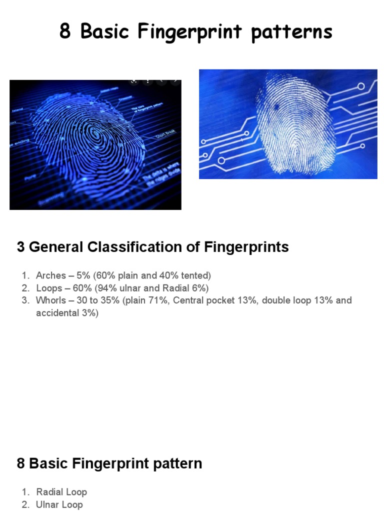8 Basic Fingerprint Patterns | PDF