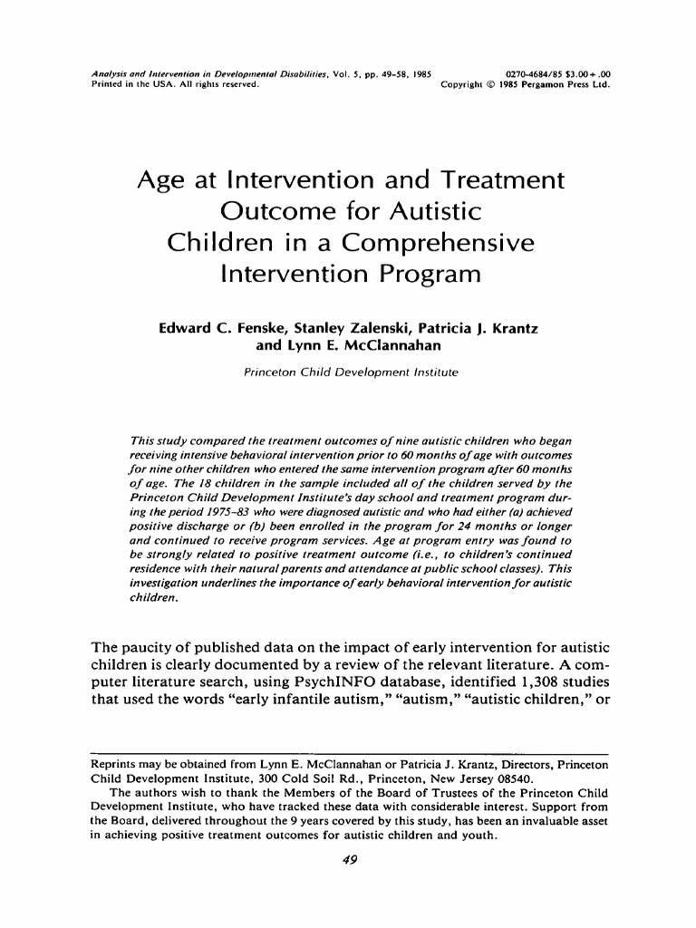 Fenske | PDF | Autism Spectrum | Behavioural Sciences