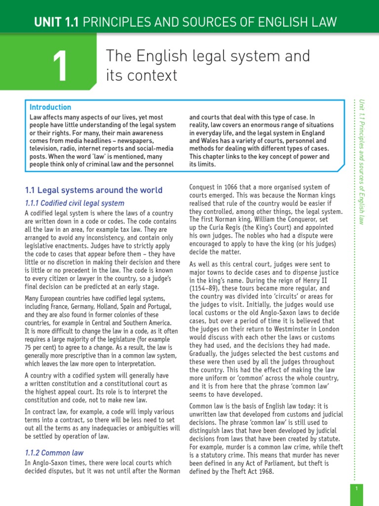 English Legal System 1 | PDF | Common Law | Rule Of Law