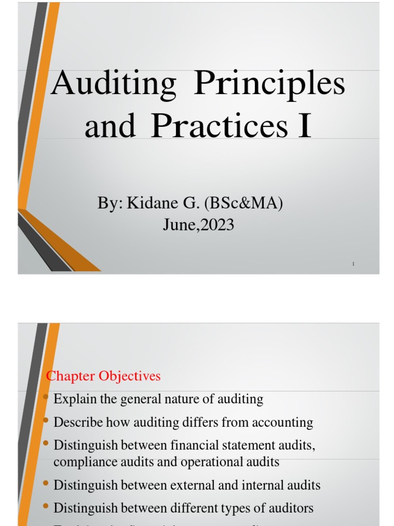 Audit I CH 1 | PDF | Audit | Financial Audit