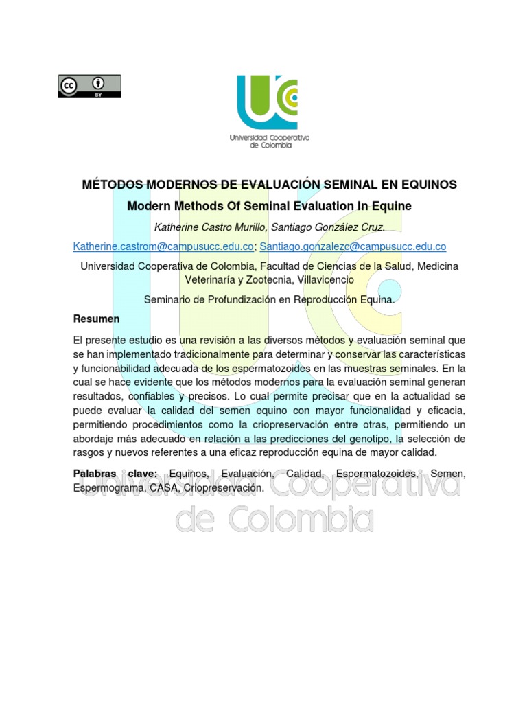 2019 Metodos Modernos Evaluacion | PDF | Semen | Biología