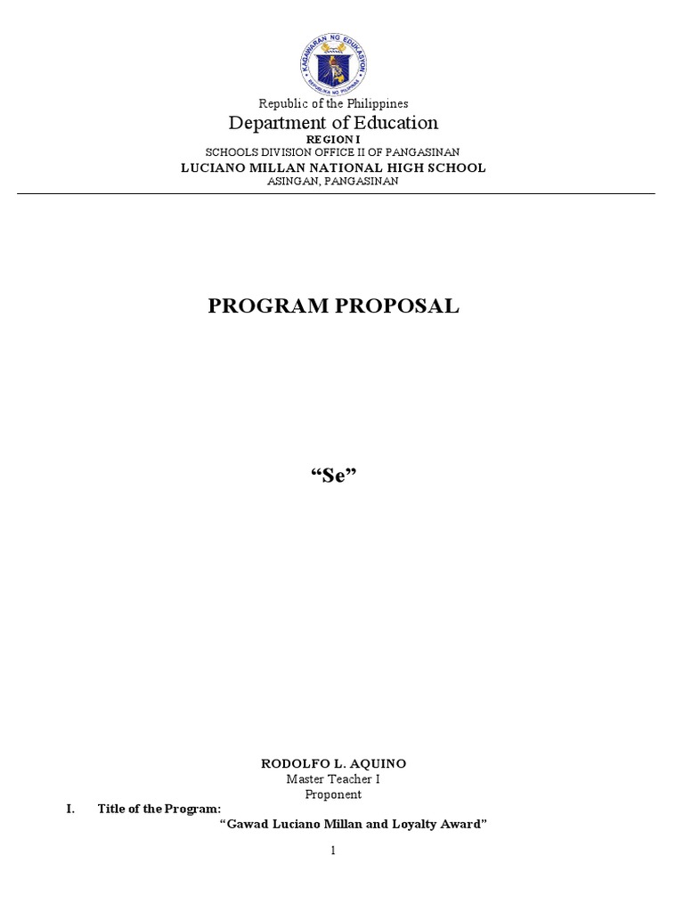 Sample Program Proposal | PDF