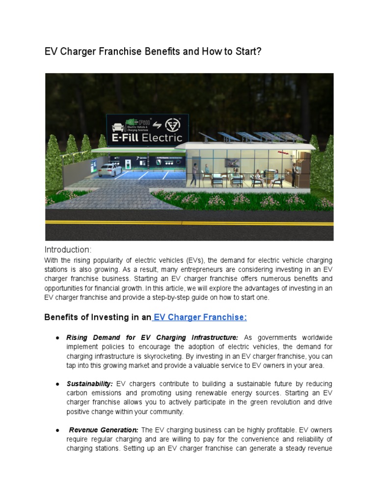 EV Charger Franchise Benefits and How To Start/ E-Fill Electric EV ...