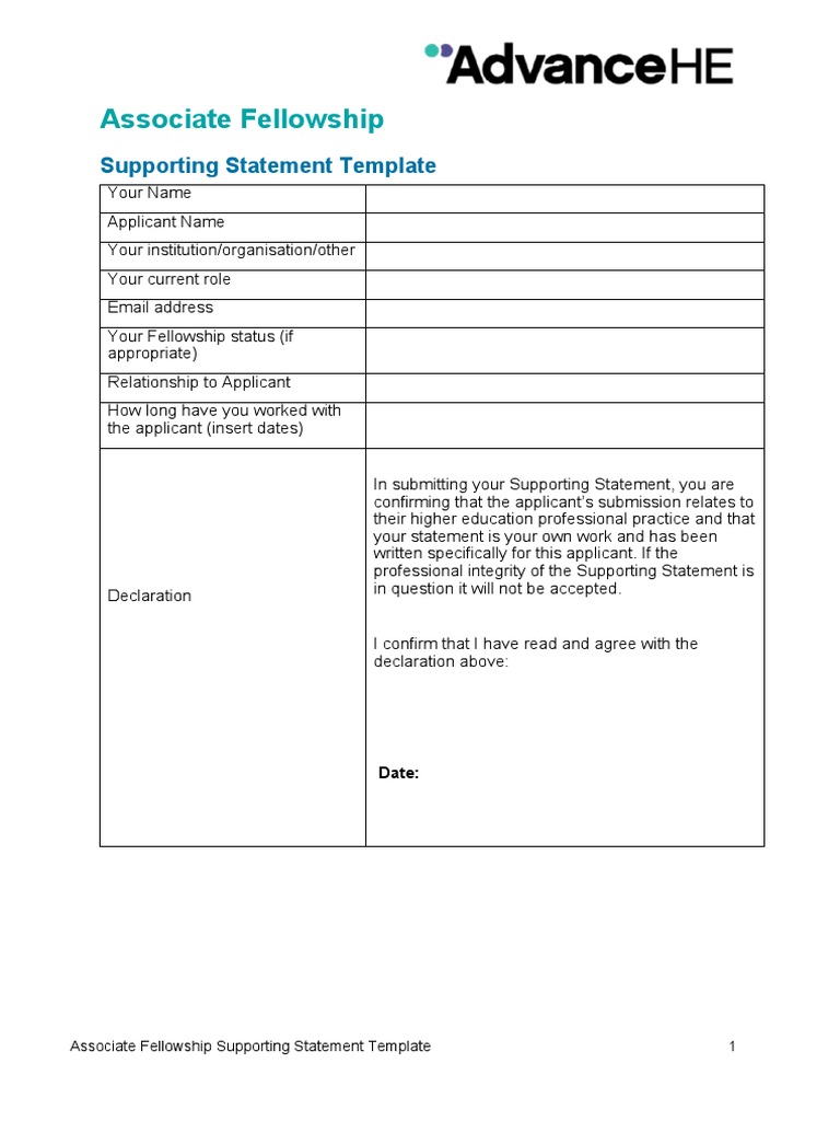 Supporting Statement Template - Associate Fellowship 2023 - 1683281561 ... Supporting Statement Template - Associate Fellowship 2023 - 1683281561 ...