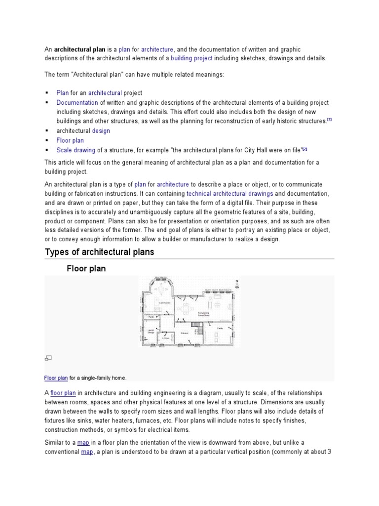 Types of Architectural Plans | PDF | Perspective (Graphical)