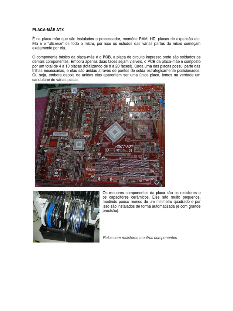 Placa Mae Componentes Completo | PDF | Capacitor | Fonte de energia