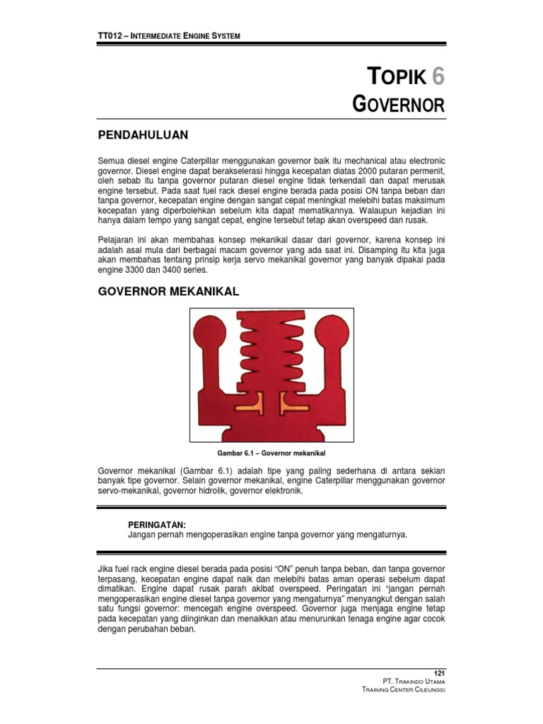 Fungsi dan Cara Kerja Governor Diesel | PDF