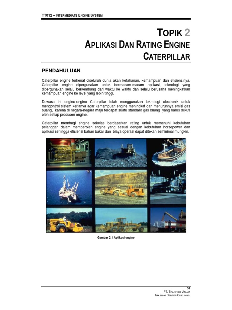 Aplikasi dan Rating Mesin Caterpillar | PDF