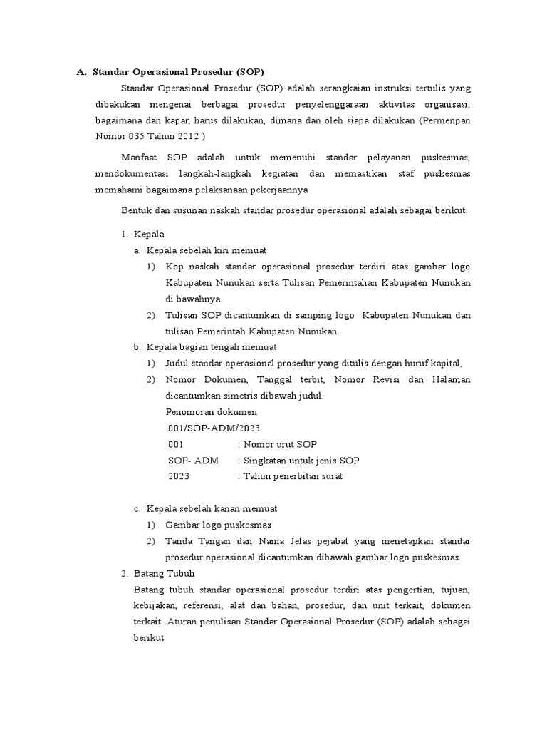 Pedoman Tata Naskah SOP PKM SN | PDF