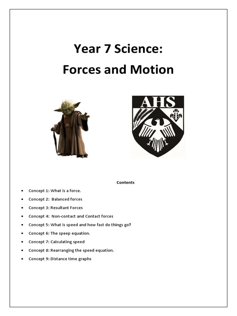 Year 7 Science: Forces and Motion | PDF | Force | Weight