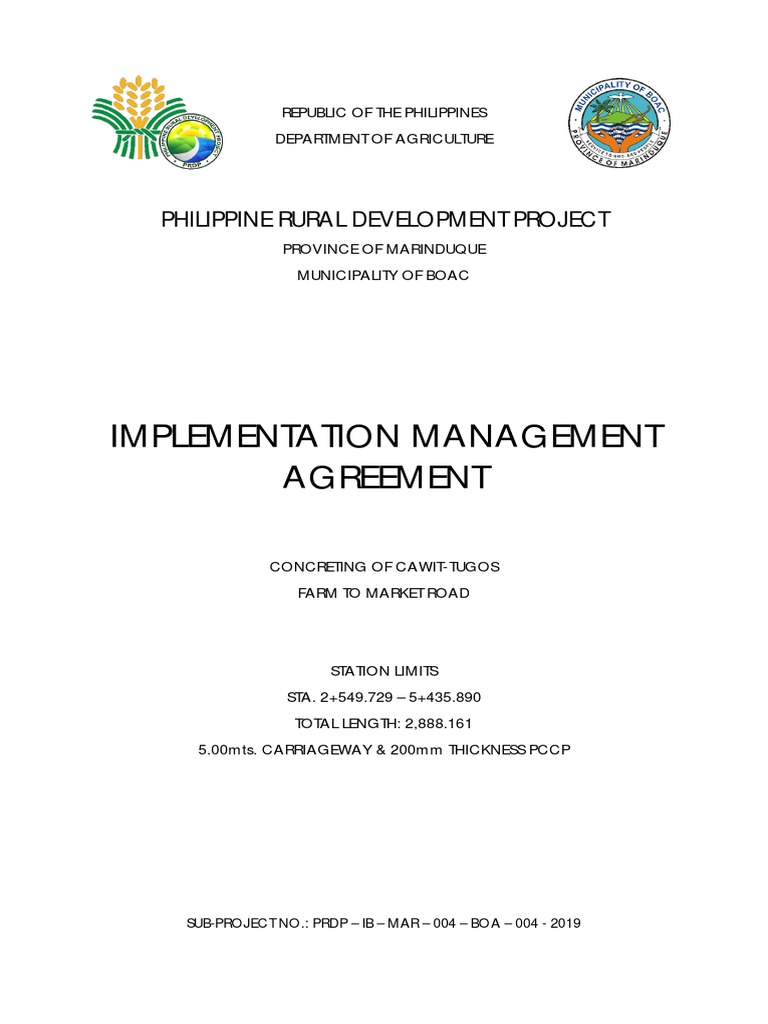 Implementation Management Agreement - PRDP | PDF | Audit | World Bank