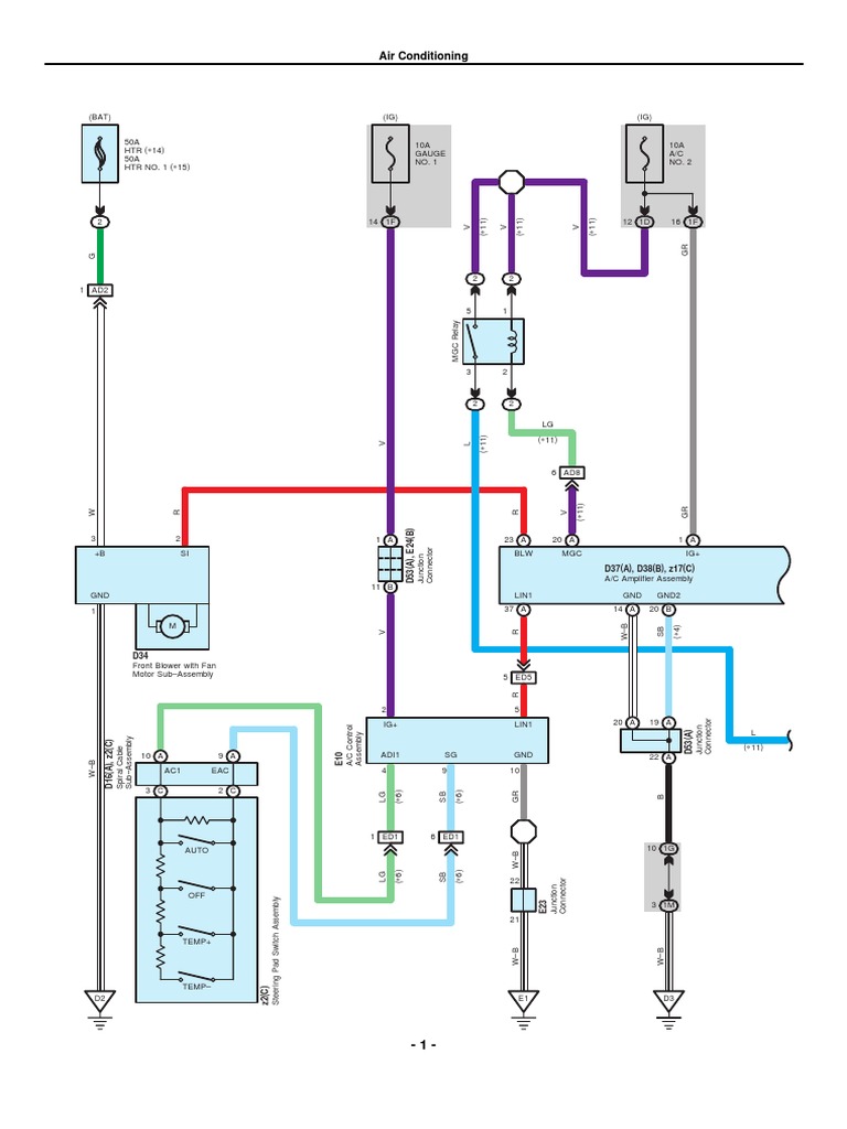 Toyota Highlander AC Wiring Diagram | PDF | Electrical Engineering ...