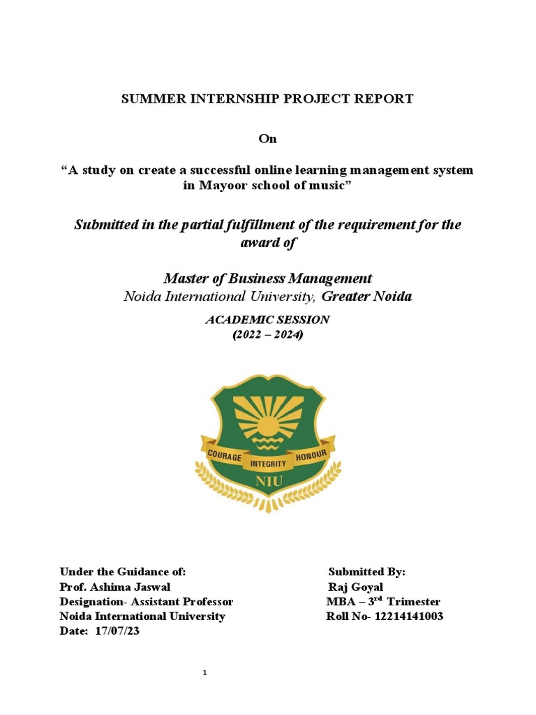 Raj-Goyal-SIP Report | PDF | Learning | Educational Technology