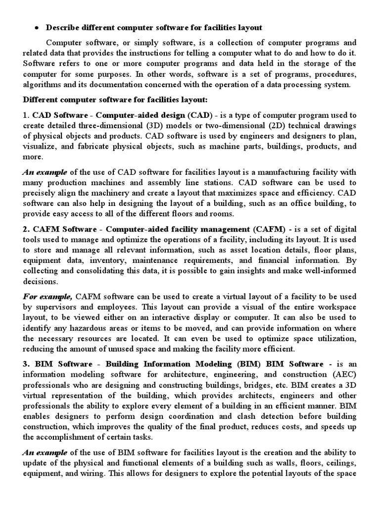 Jovy - Described Different Computer Software For Facilities Layout ... Jovy - Described Different Computer Software For Facilities Layout ...