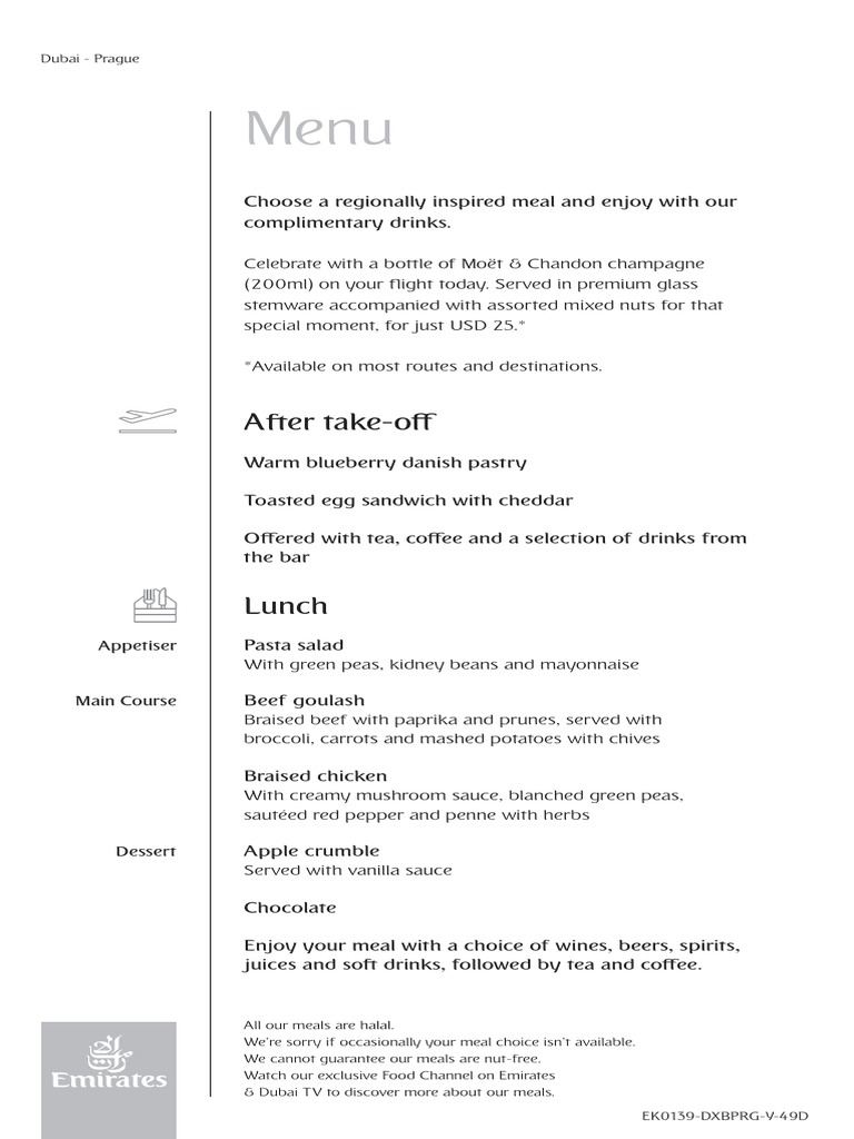 Ek0139 DXBPRG y 49D | PDF | Meal | Drink