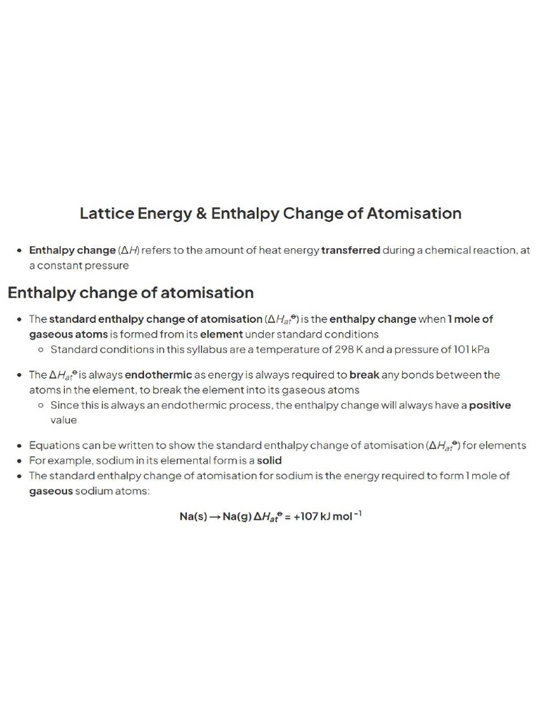 Lattice Energy Notes | PDF