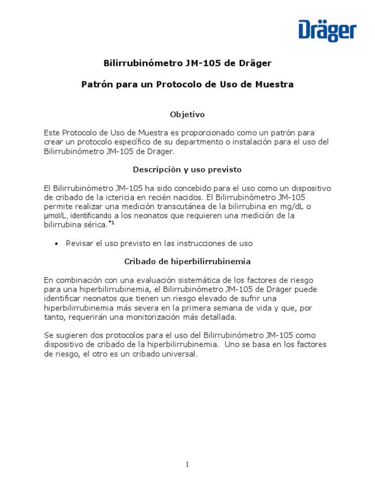 Jaundice Meter Sample Usage Protocol Template MU25263 3 Es | PDF ...