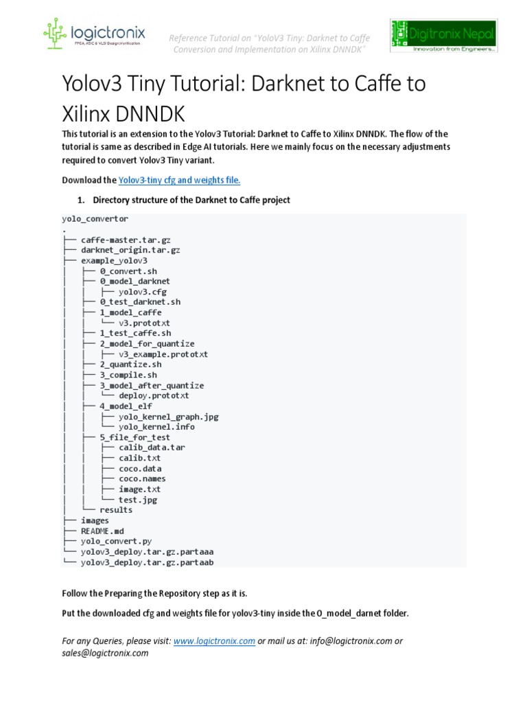 Yolov3 Tiny Tutorial Darknet To Caffe Conversion and Implementation On Xilinx DNNDK - August12 ...