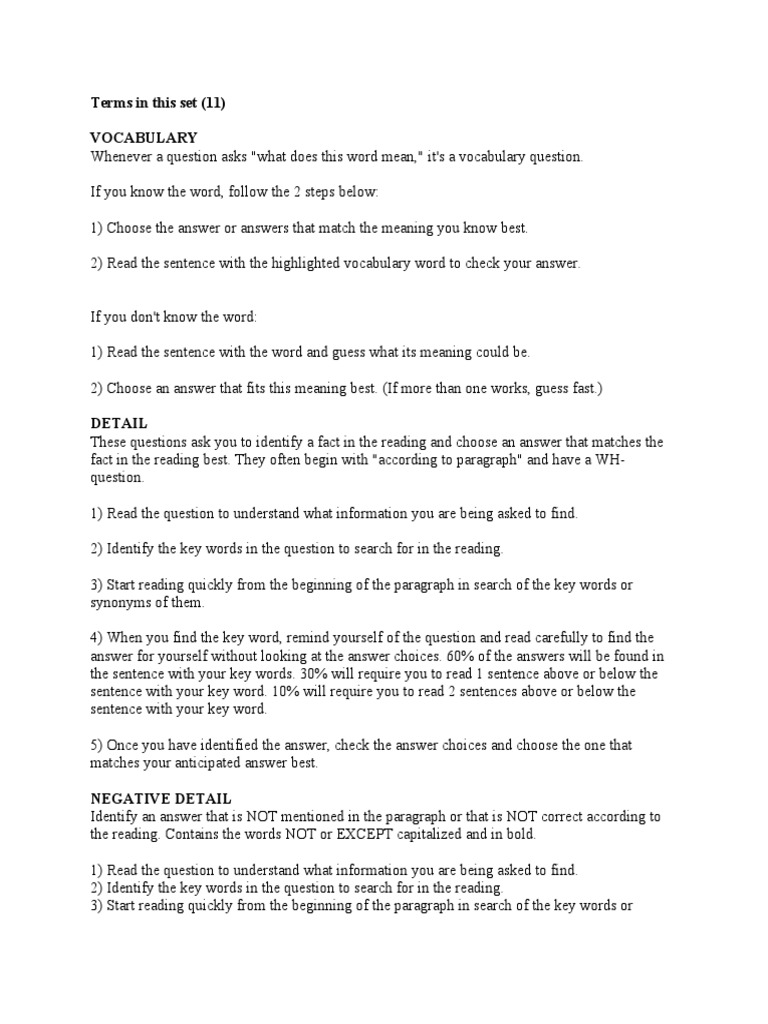 Strategies Notefull Reading | PDF | Grammatical Number | Question