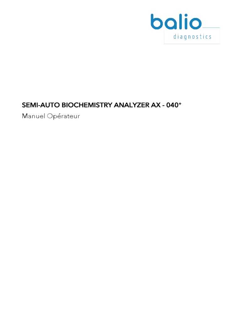 Ax Series - Ax040 - Operator Manual - FR - V1.0 | PDF | L'absorbance ...