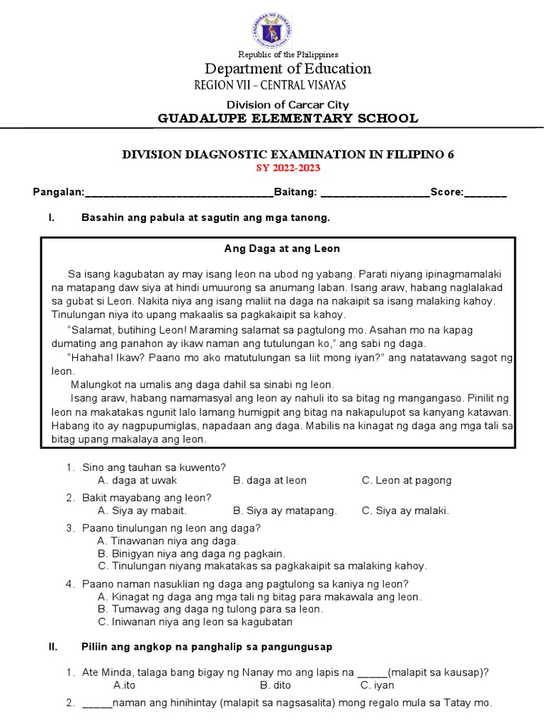 Filipino Grade 6 | PDF